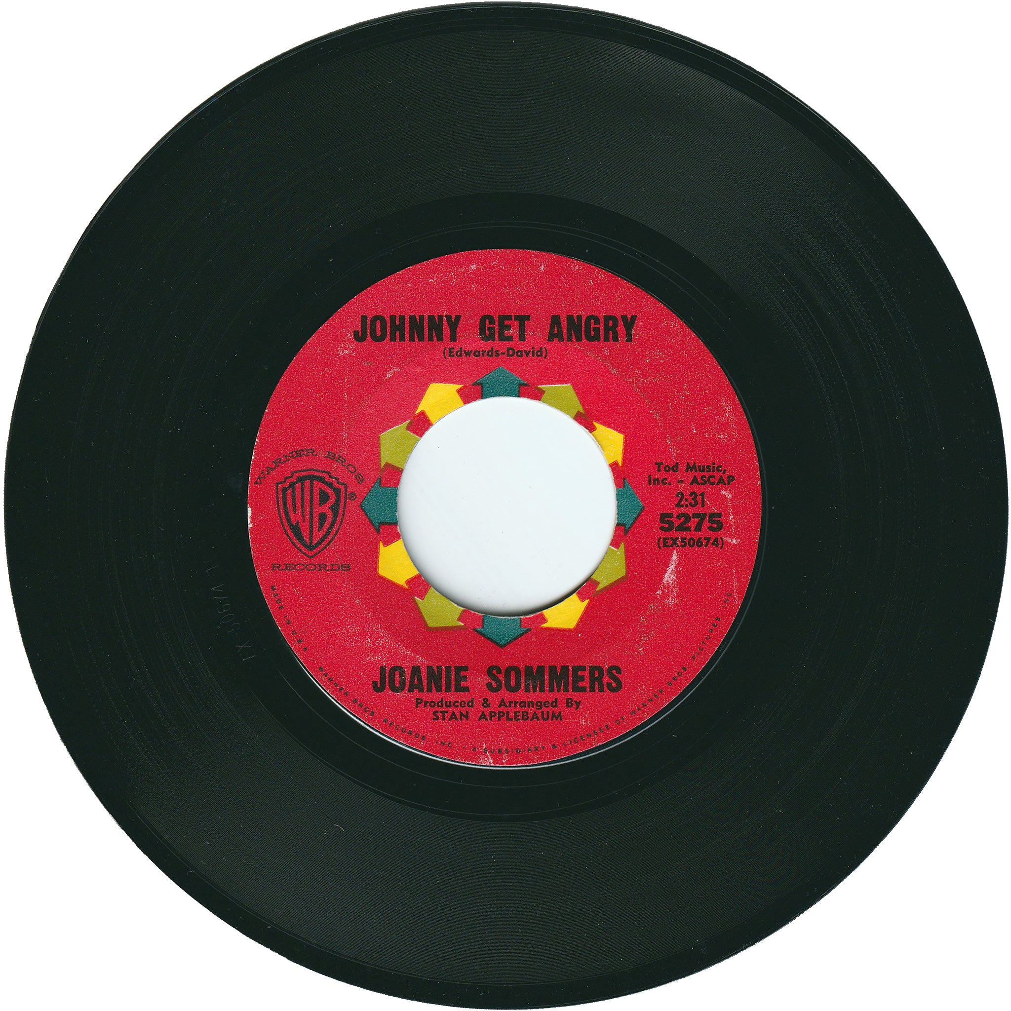 Joanie Sommers - Johnny Get Angry / A Summer Place – NIGHT BEAT RECORDS