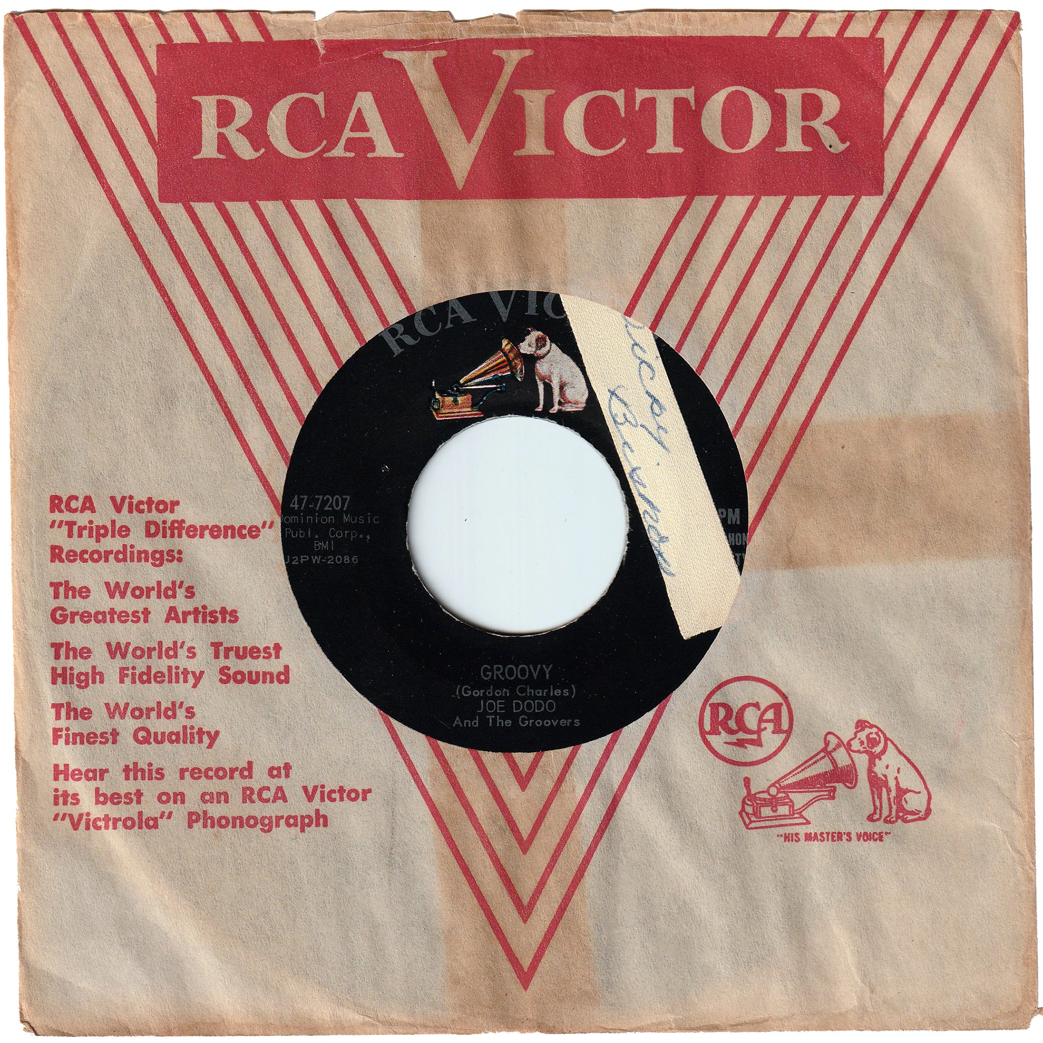 Joe Dodo & The Groovers - Groovy / Goin' Steady – NIGHT BEAT RECORDS