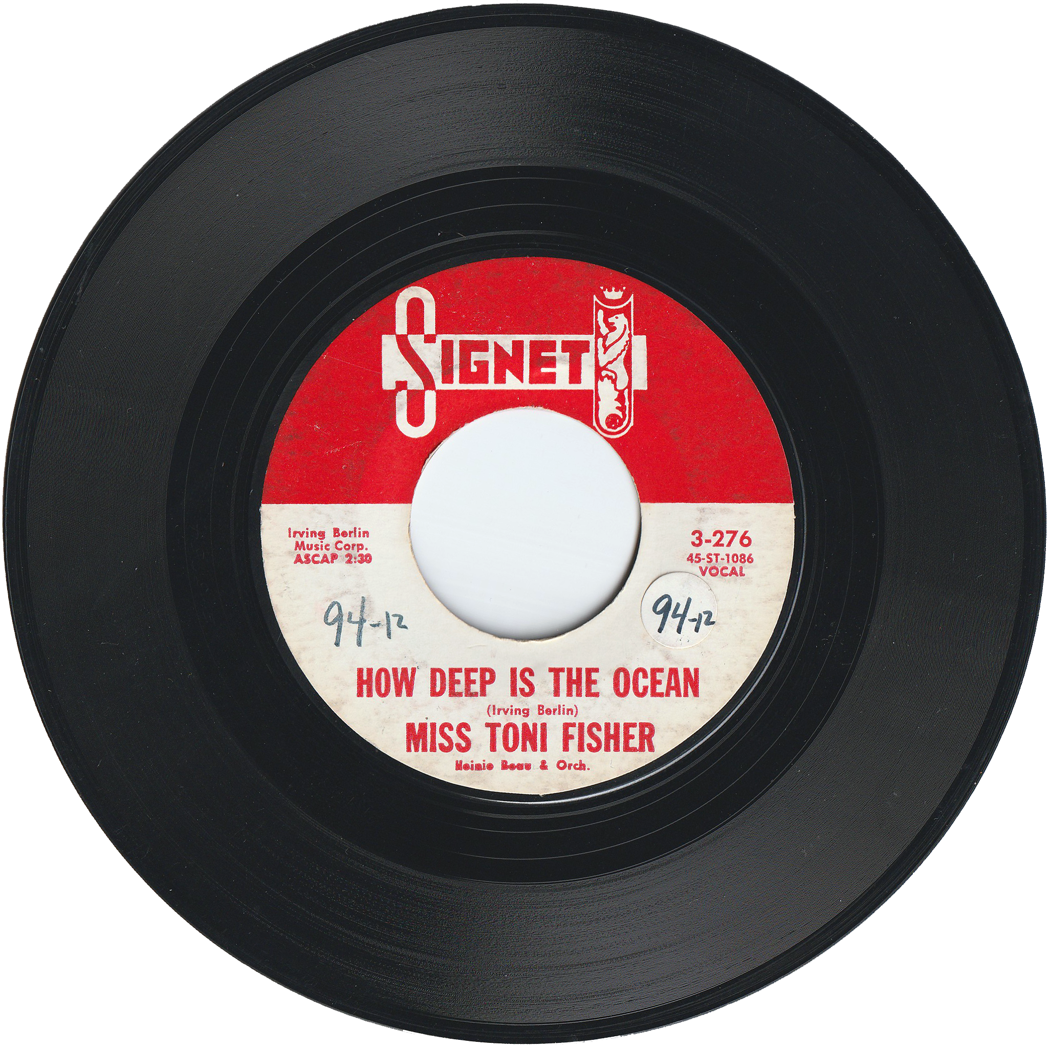 Miss Toni Fisher - How Deep Is The Ocean / Blue Blue Blue – NIGHT BEAT ...