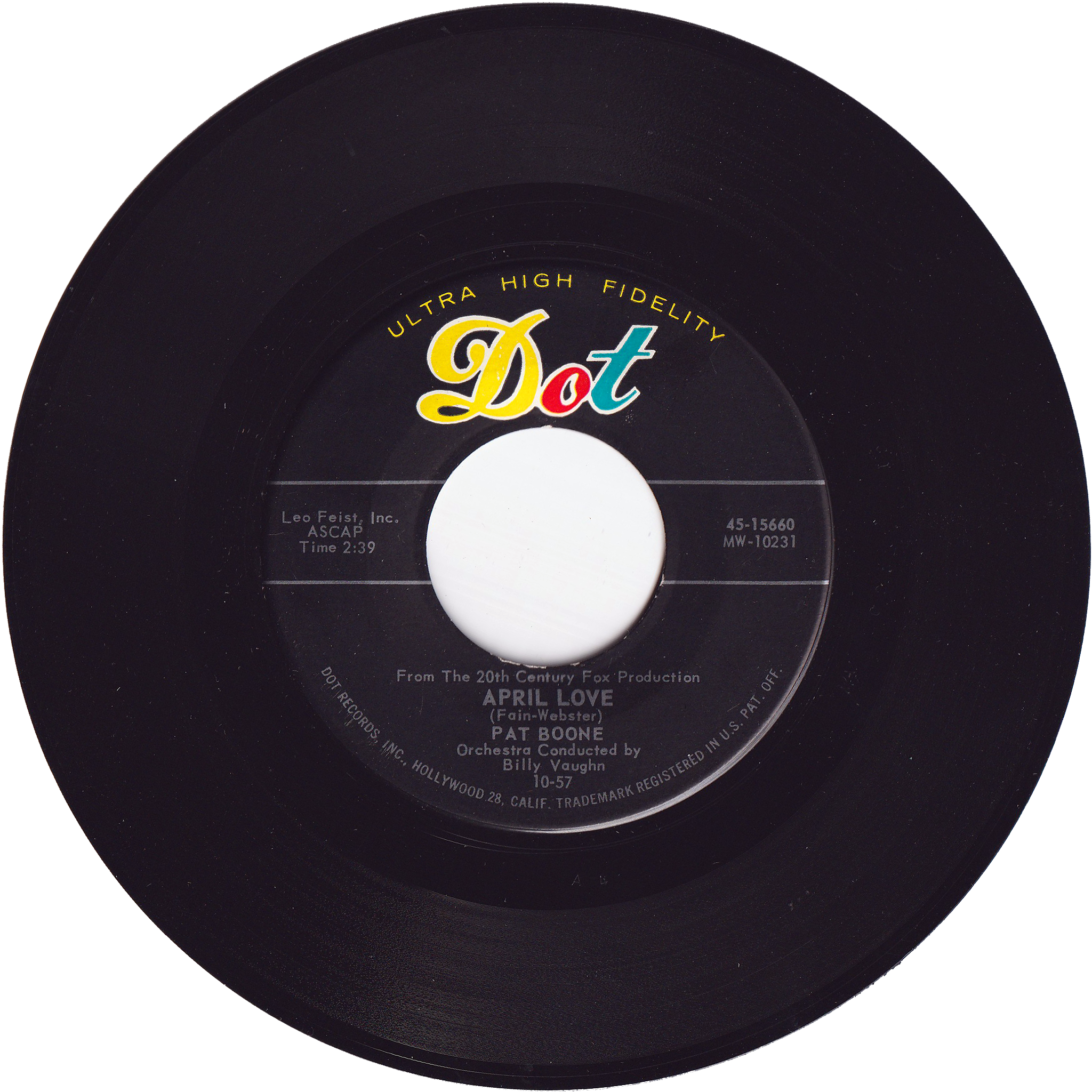 Pat Boone - April Love / When The Swallows Come Back To Capistrano ...