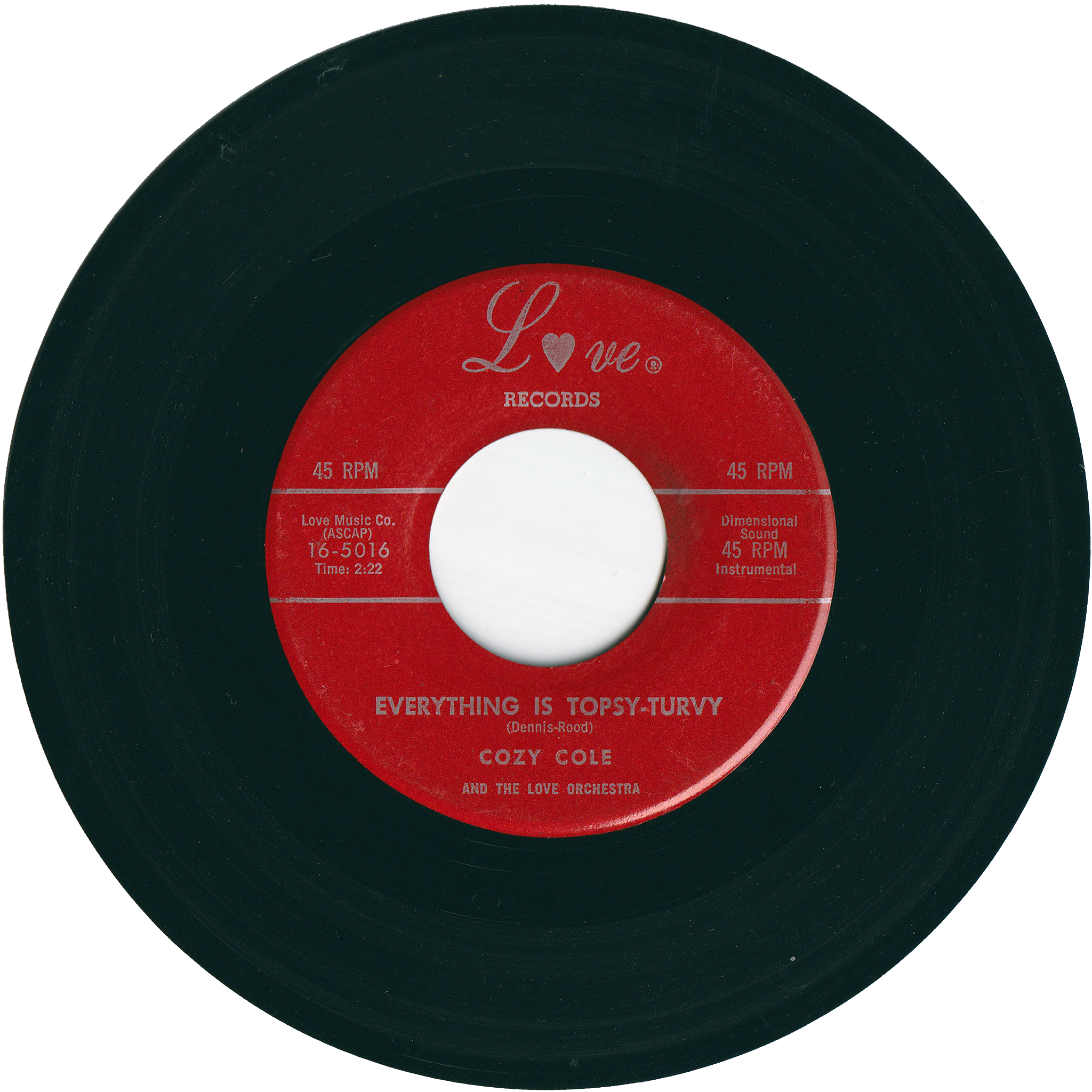 Cozy Cole - (Everything Is) Topsy - Turvy / Bad – NIGHT BEAT RECORDS