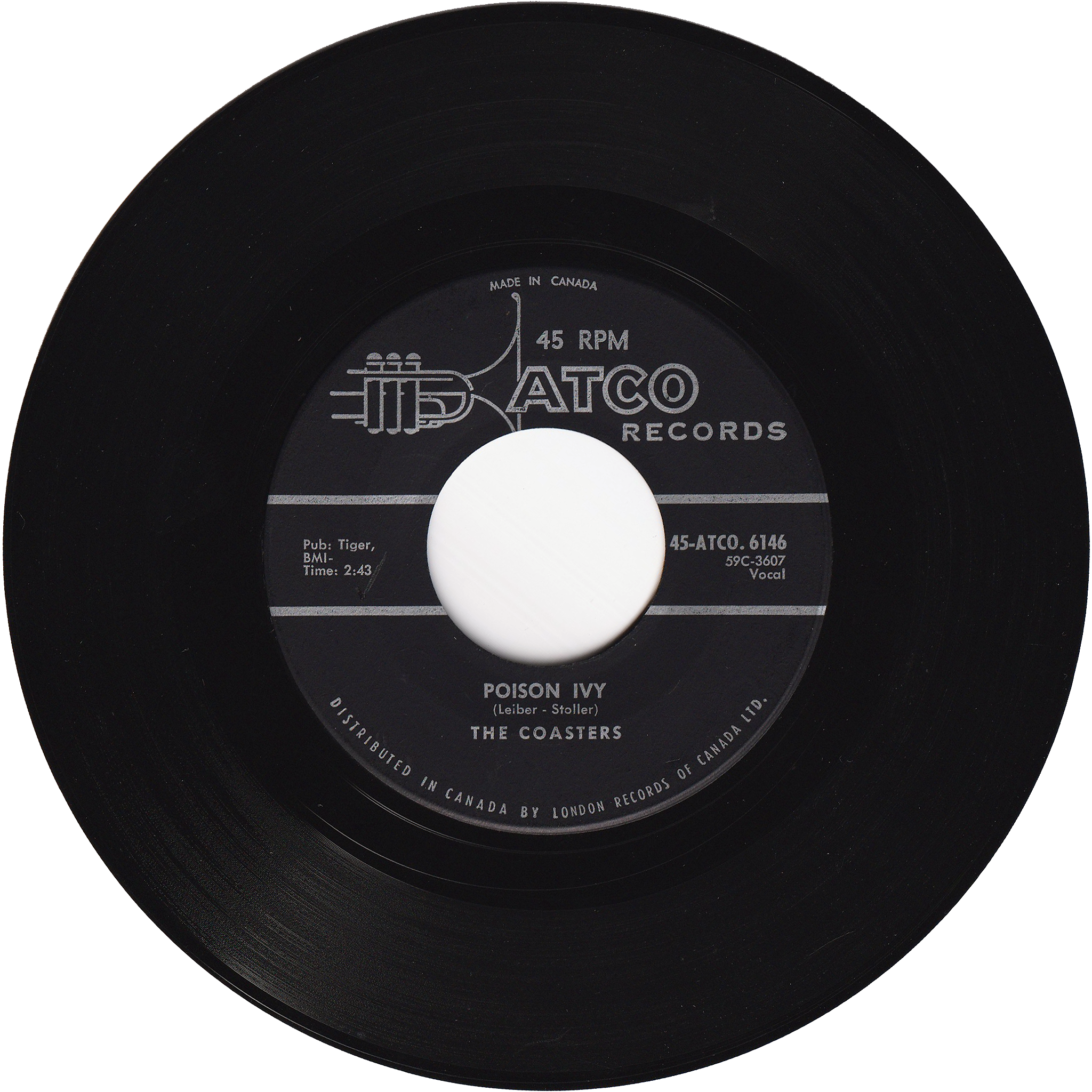 The Coasters - Poison Ivy / I'm A Hog For You [Canada] – NIGHT BEAT RECORDS