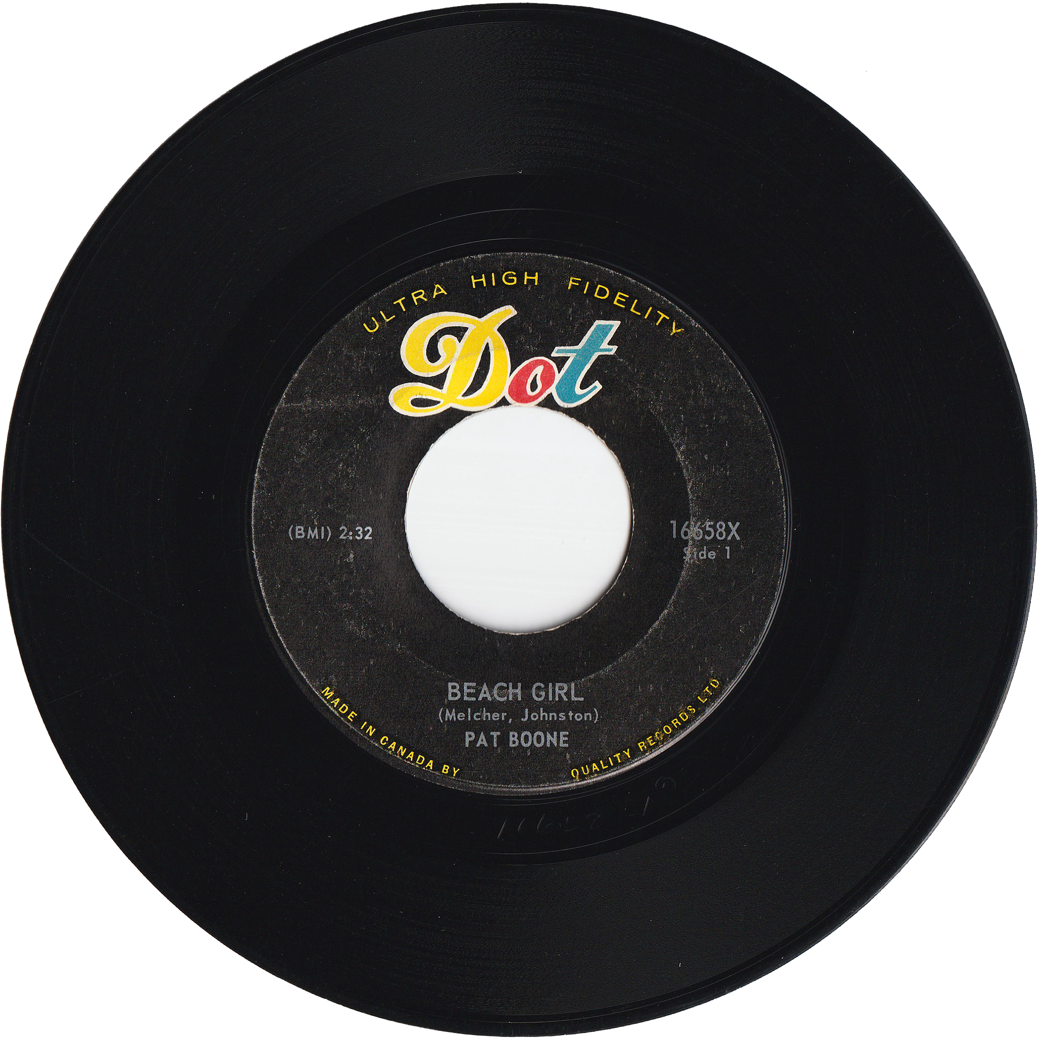 Pat Boone - Beach Girl / Little Honda [Canada] – NIGHT BEAT RECORDS