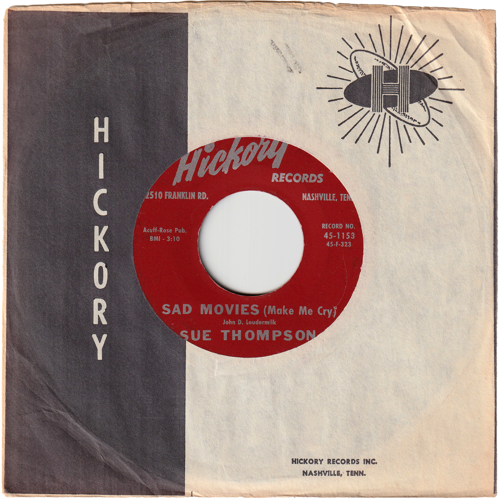 Sue Thompson - Sad Movies (Make Me Cry) / Nine Little Teardrops – NIGHT ...