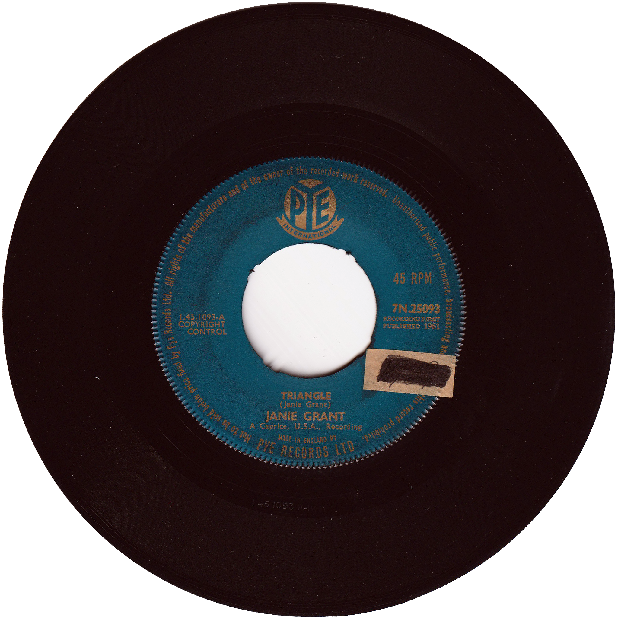 Janie Grant - Triangle / She's Going Steady With You [UK] – NIGHT BEAT ...