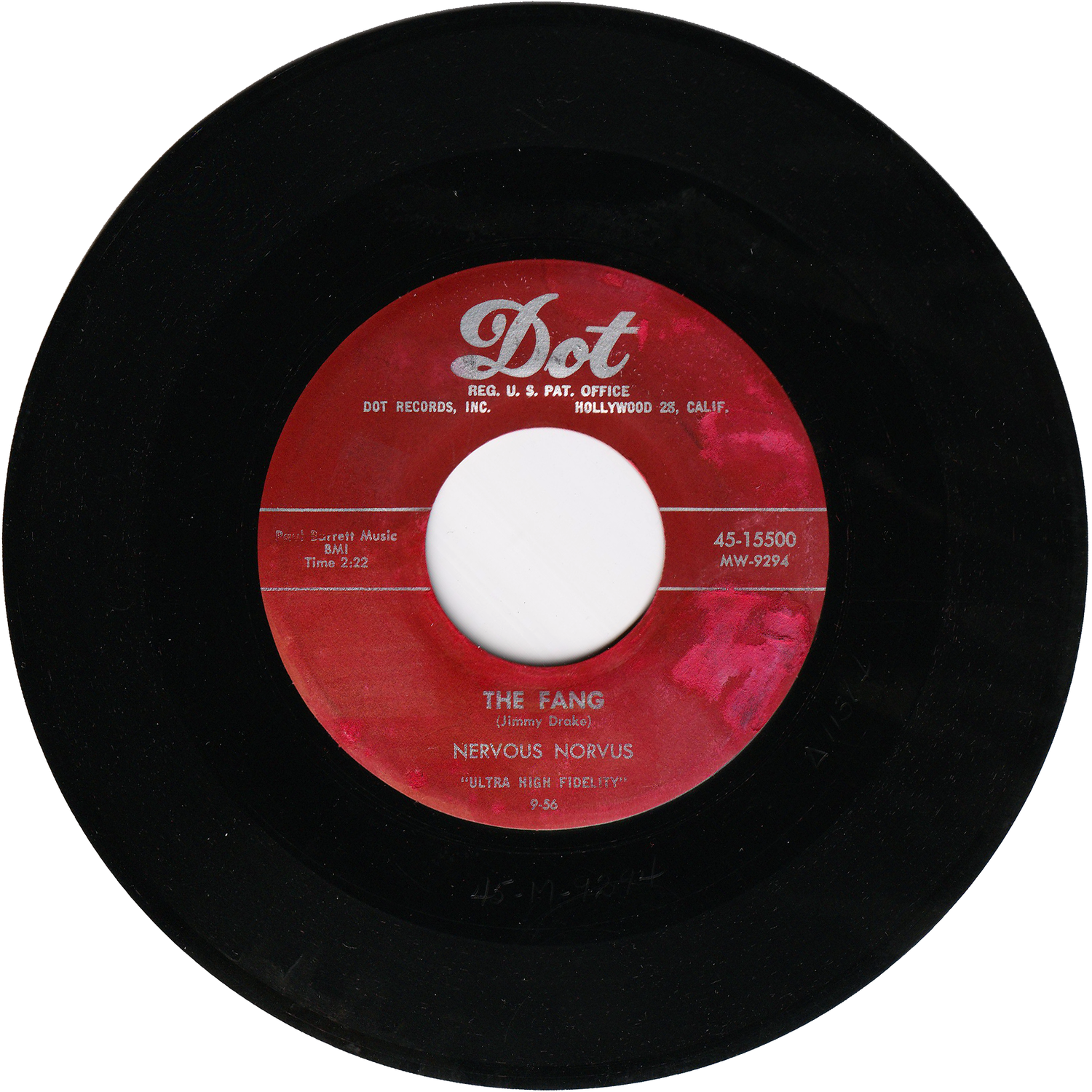 Nervous Norvus - The Fang / The Bullfrog Hop [Maroon Label] – NIGHT BEAT RECORDS