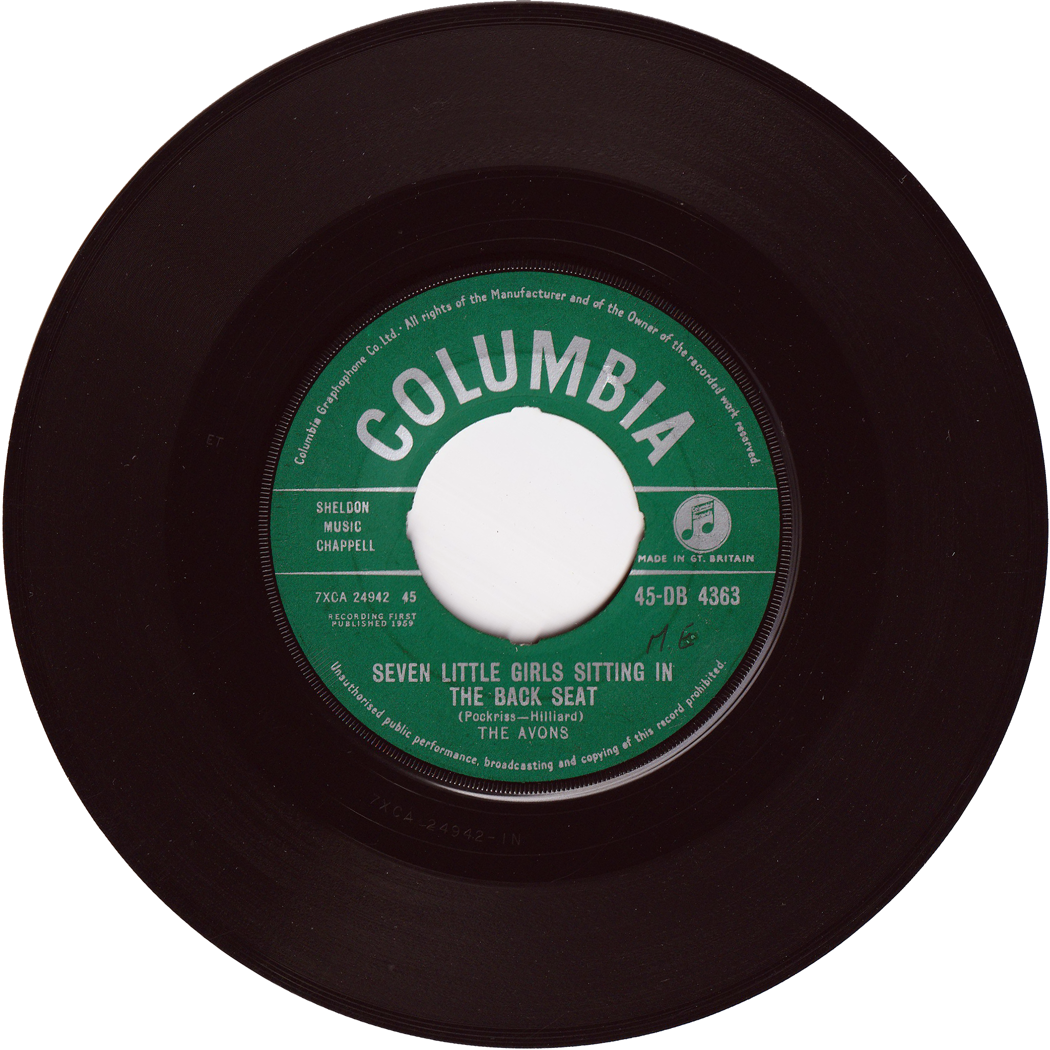 The Avons - Seven Little Girls Sitting In The Back Seat / Alone At Eig ...