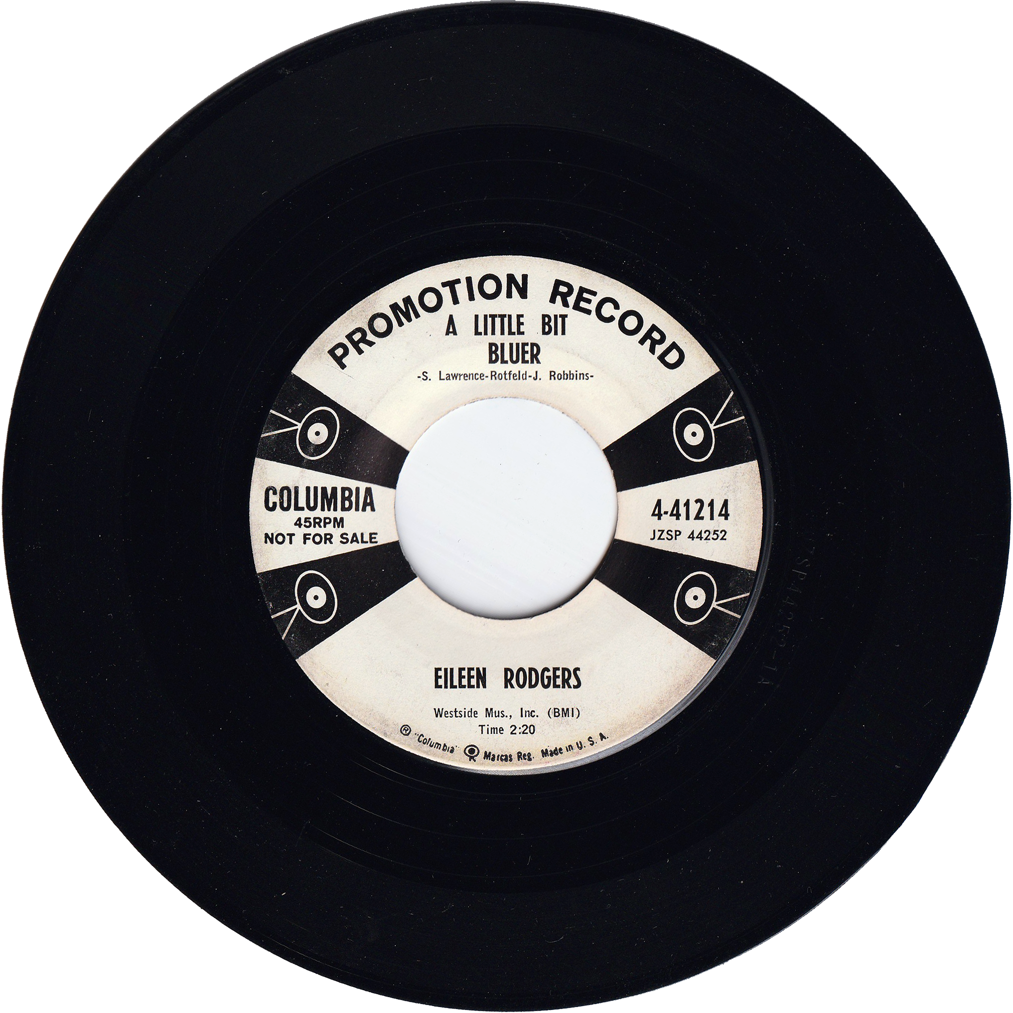 Eileen Rodgers - A Little Bit Bluer / Treasure Of Your Love [Promo, Br ...
