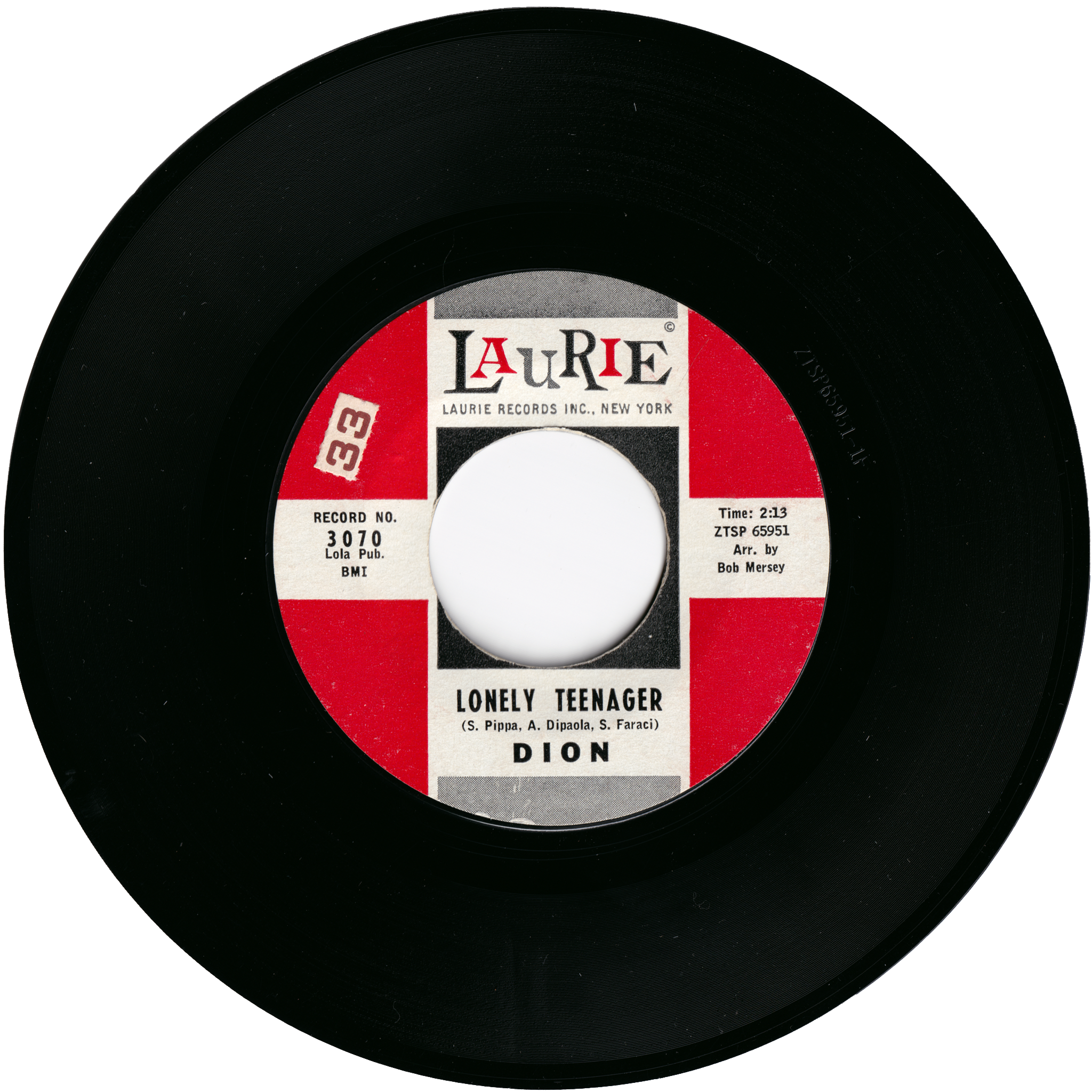 Dion - Lonely Teenager / Little Miss Blue – NIGHT BEAT RECORDS