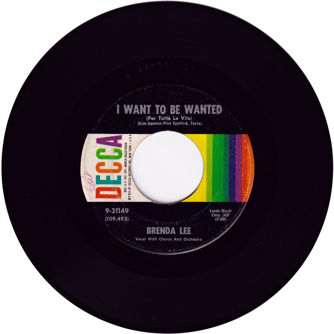 Brenda Lee - I Want To Be Wanted / Just A Little – NIGHT BEAT RECORDS