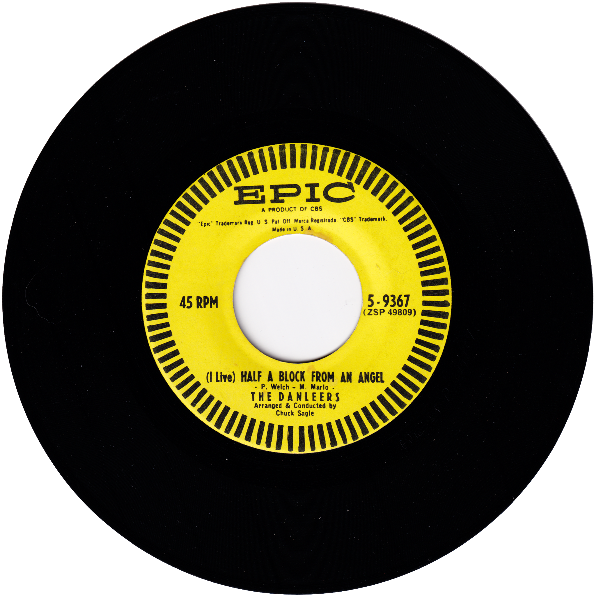 The Danleers - (I Live) Half A Block From An Angel / If You Don't Care ...