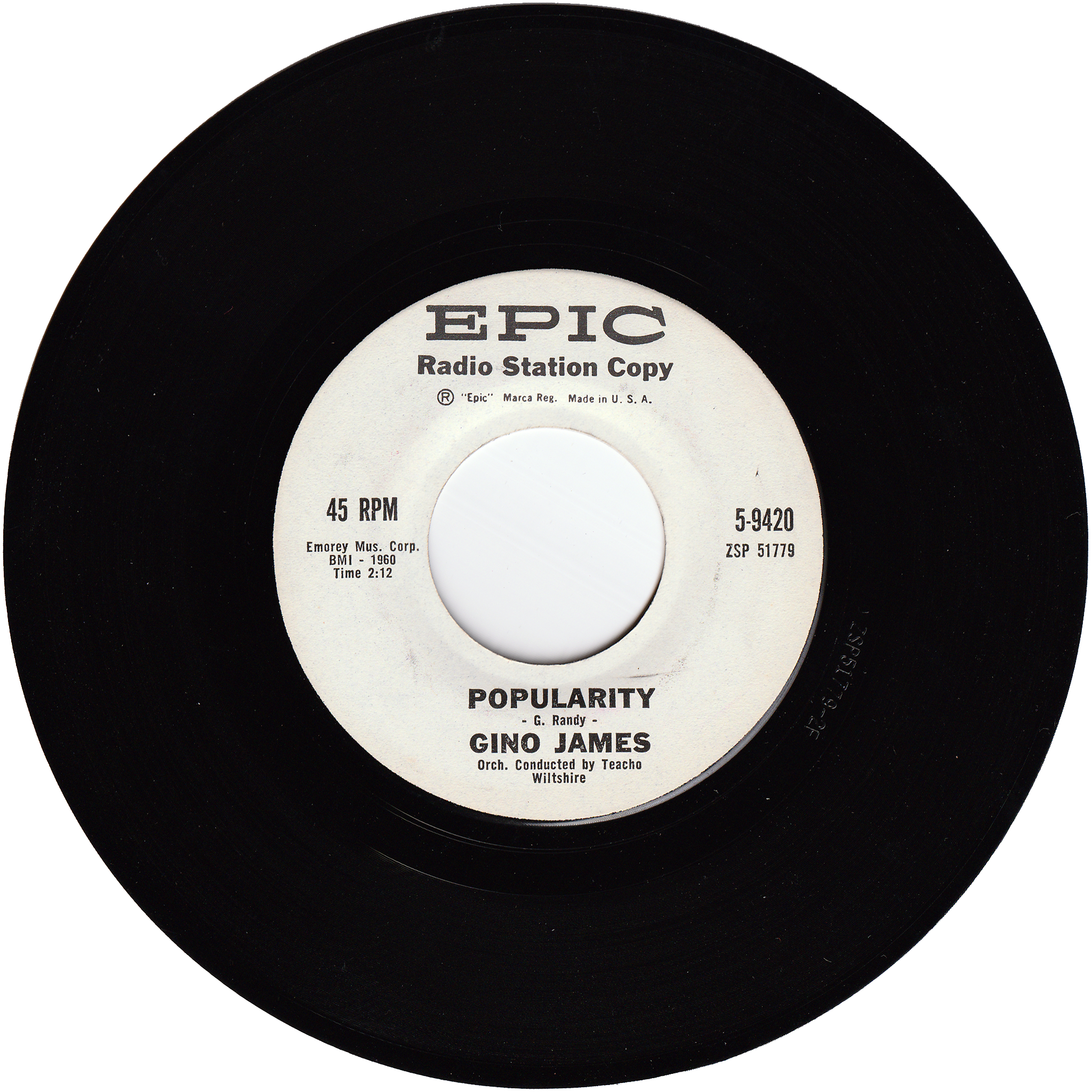 Gino James - Popularity / New Girl (Promo) – NIGHT BEAT RECORDS