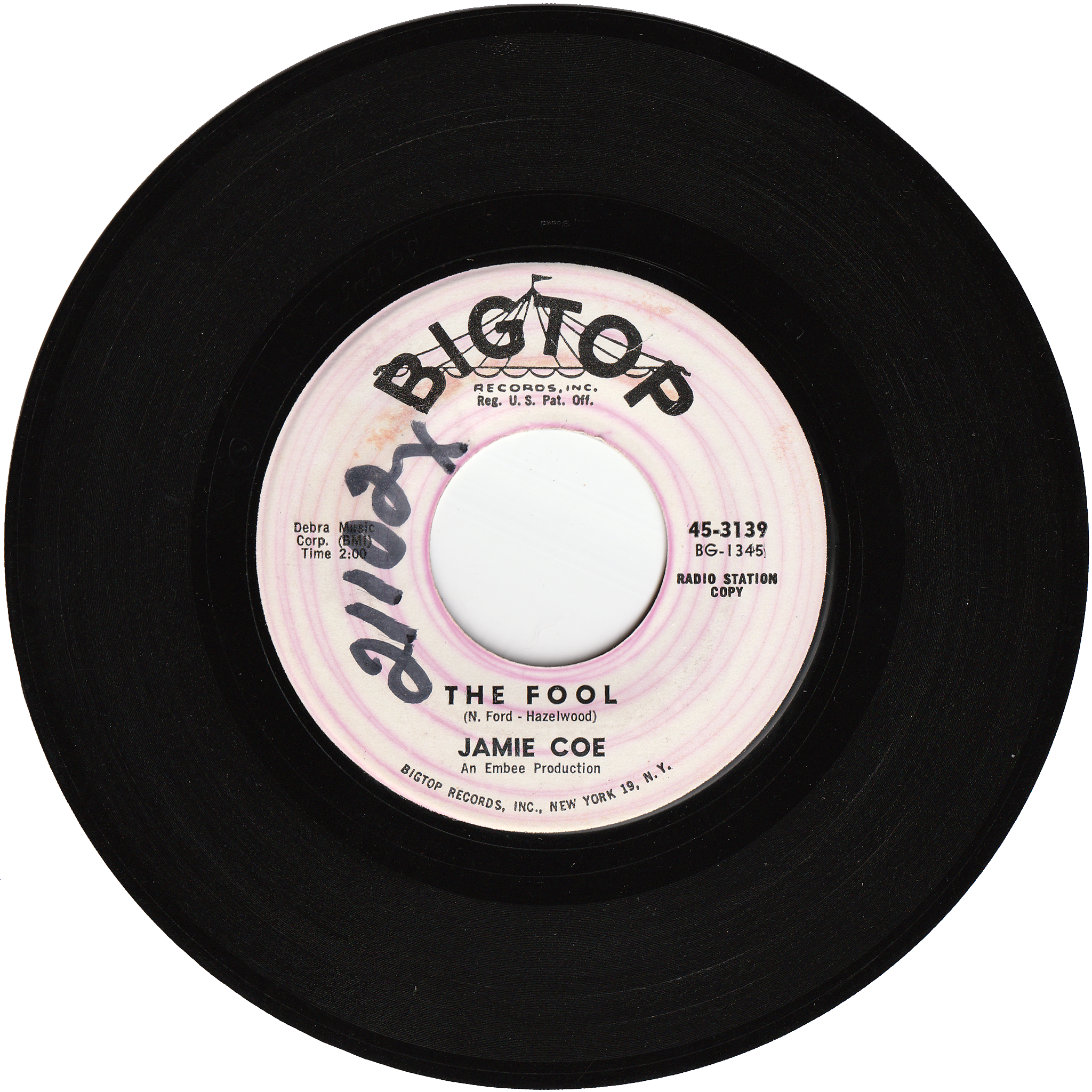 Jamie Coe - The Fool / I've Got That Feeling Again – NIGHT BEAT RECORDS