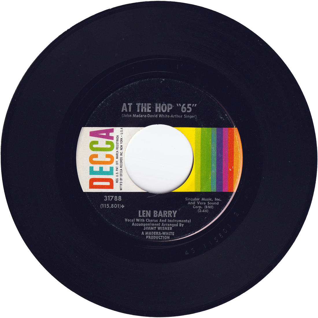 Len Barry - At The Hop "65" / Lip Sync – NIGHT BEAT RECORDS