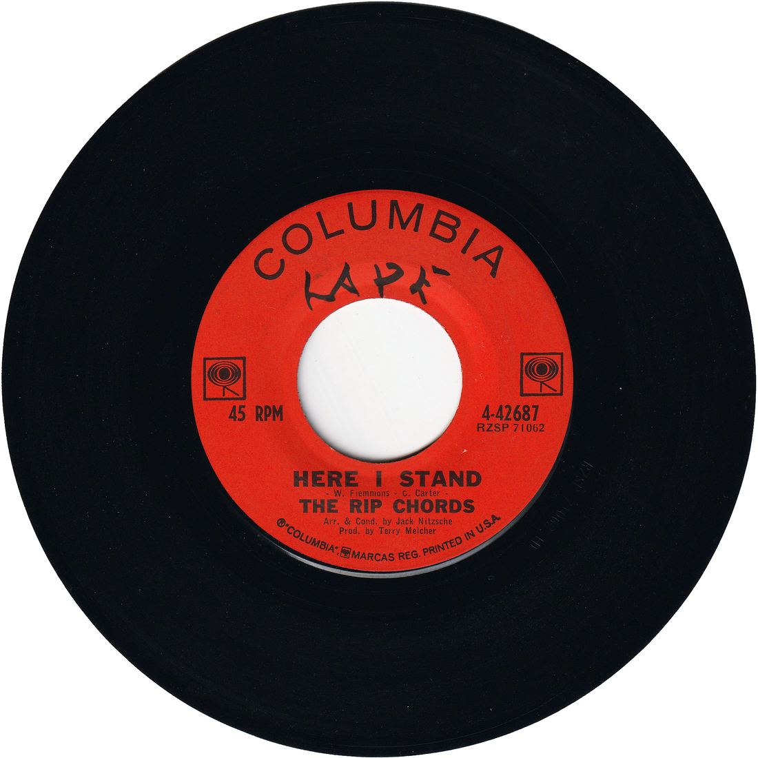 The Rip Chords - Here I Stand / Karen – NIGHT BEAT RECORDS