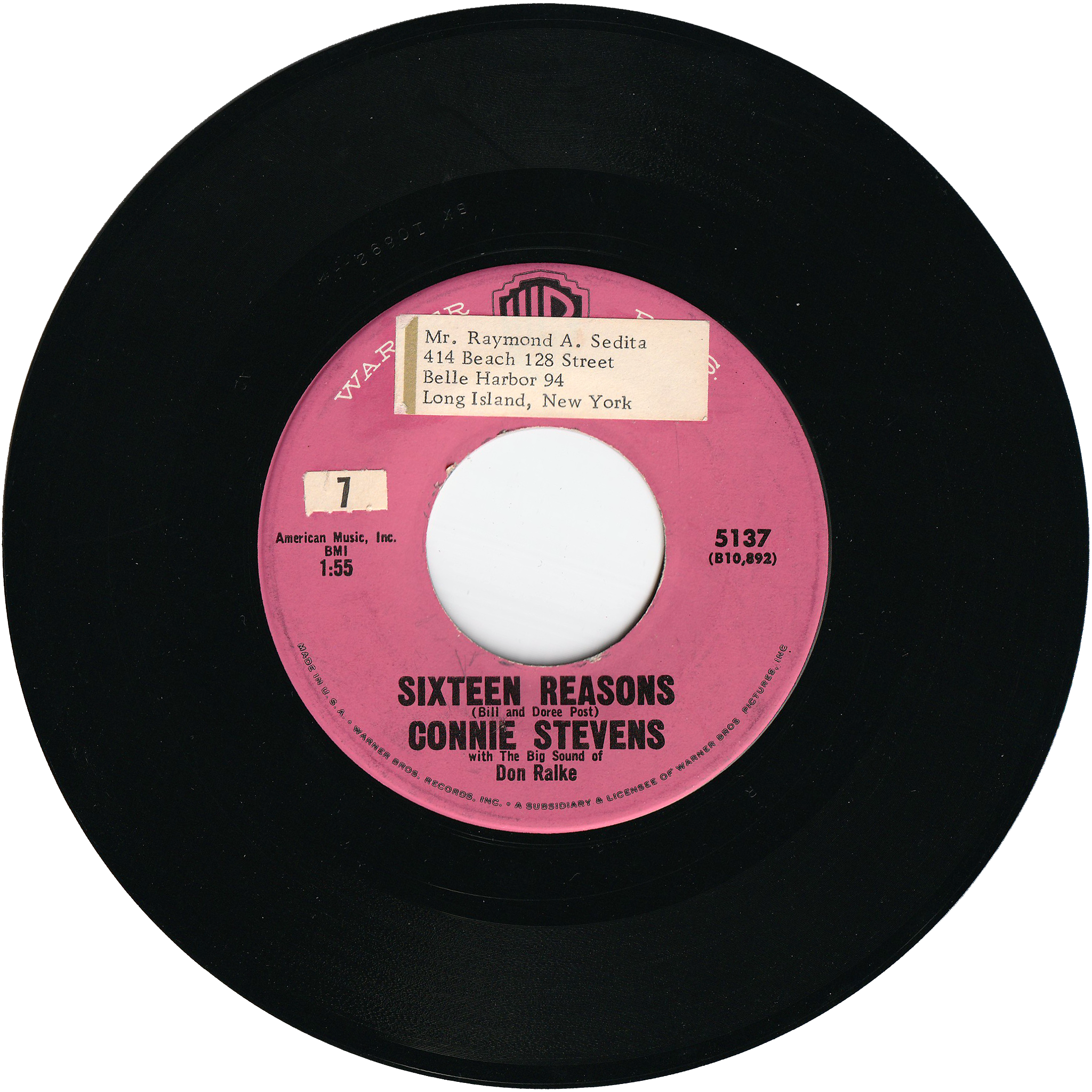 Connie Stevens - Sixteen Reasons (Why I Love You) / Little Sister (1st ...